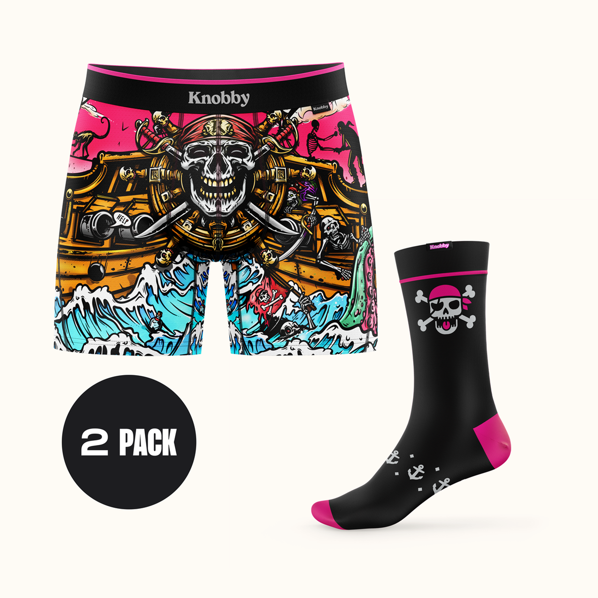 Shop Schmoozin’ The Seas Men's Trunk & Sock Pack | Knobby Underwear